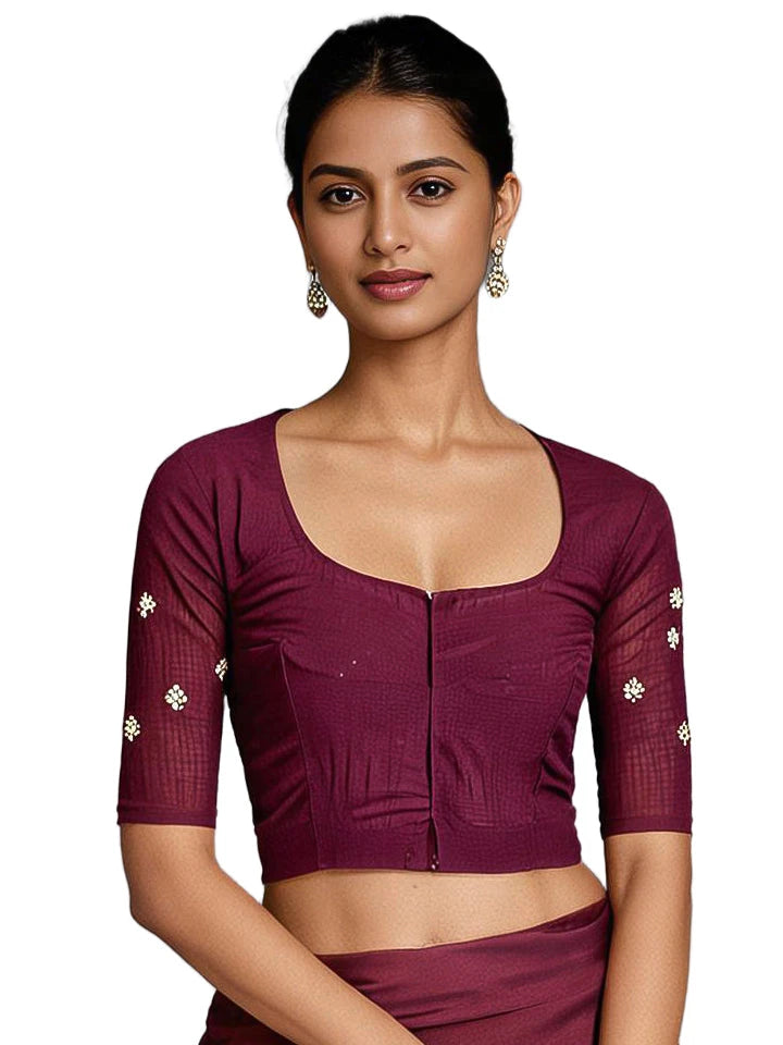 Buy Handcrafted Solid Colour Blouses Online | Plain Readymade Blouses ...