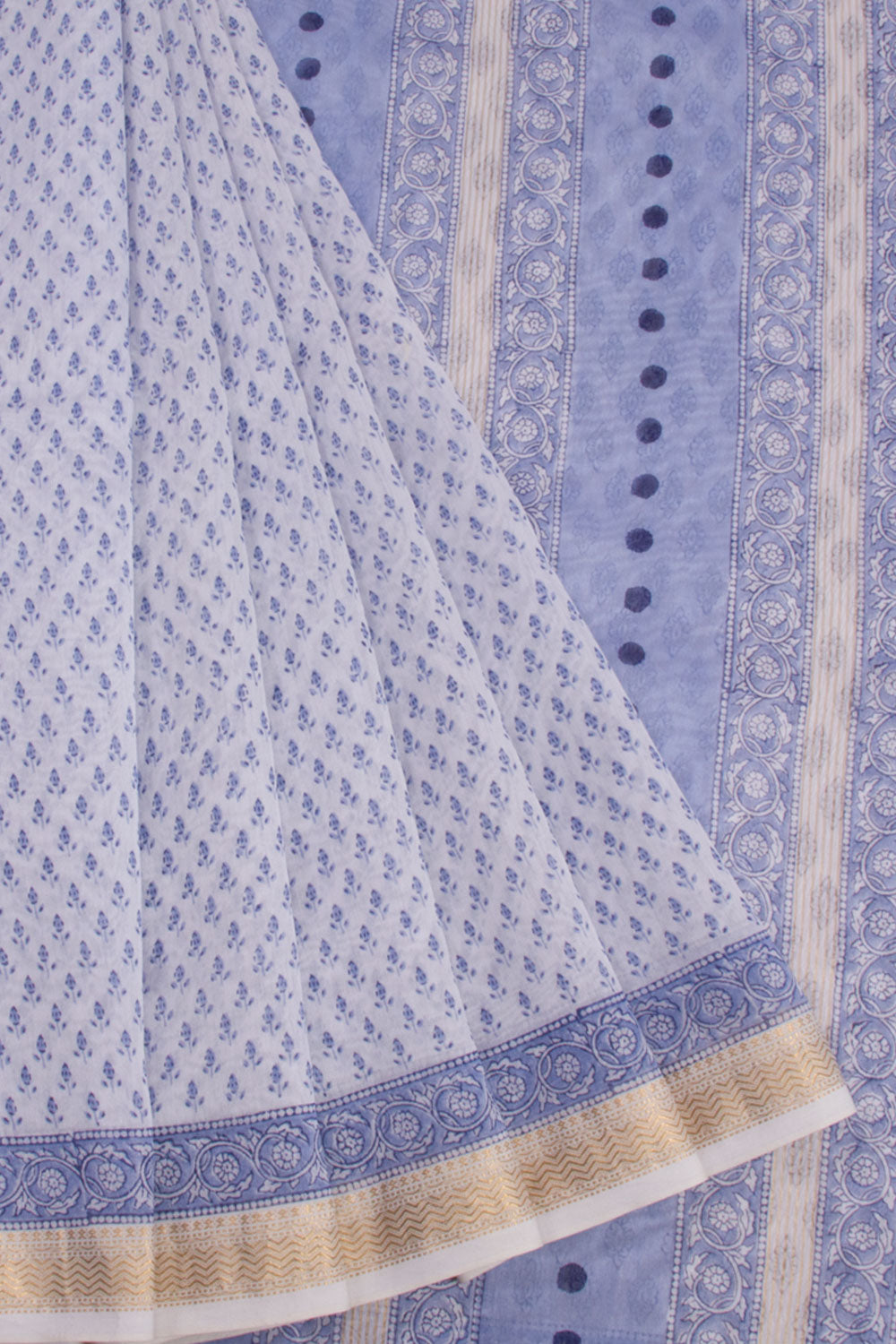 Blue Sanganeri Printed Silk Cotton Saree 10068563 – Avishya.com