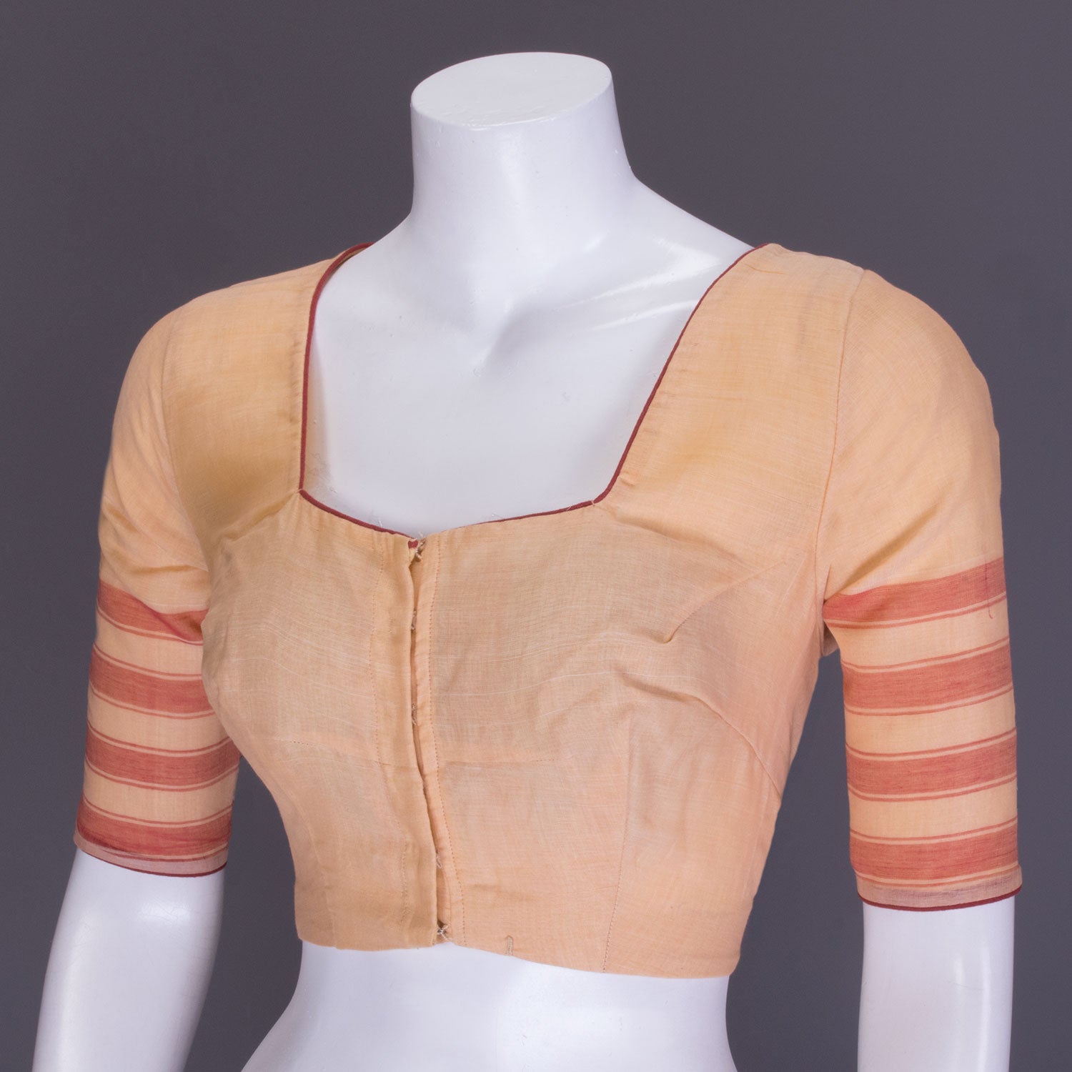 Apricot Orange Andhra Cotton Blouse 10070819 – Avishya.com