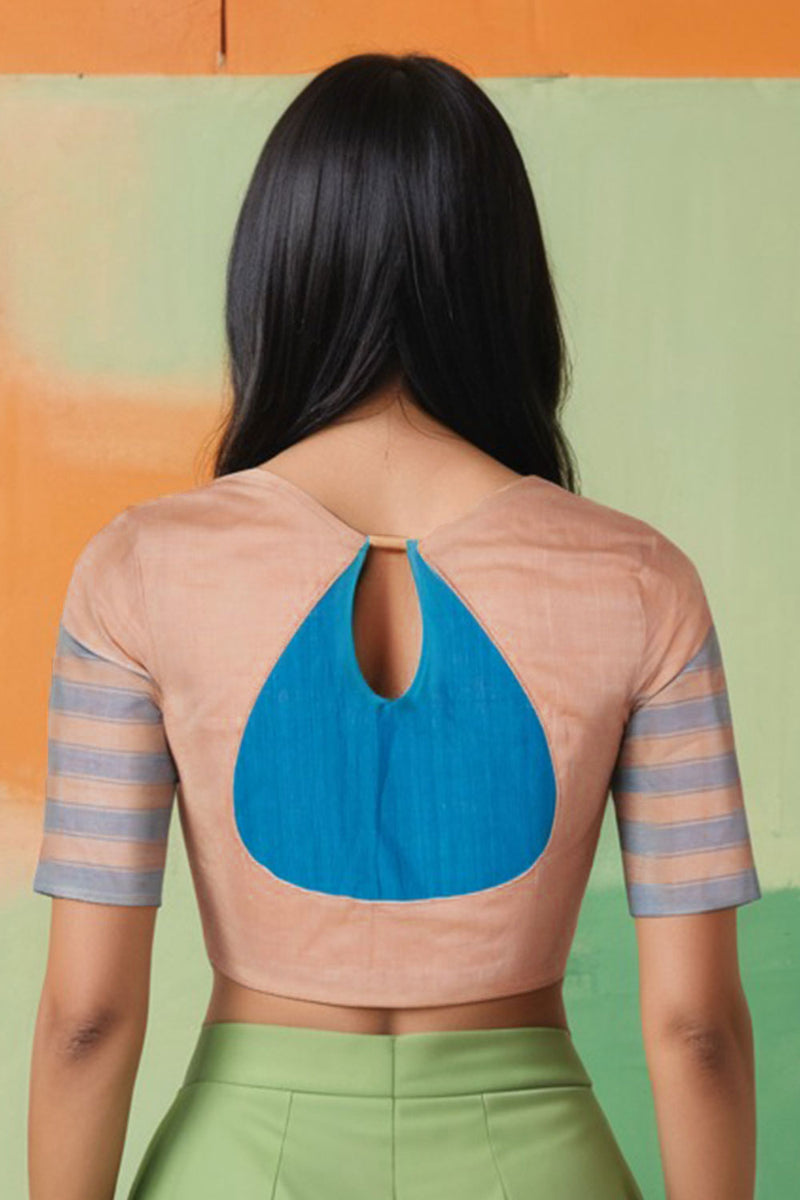 Beige Andhra Cotton Blouse 10074422 – Avishya.com