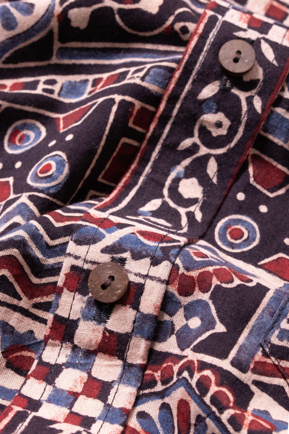 Black Half Sleeve Ajrakh Printed Cotton Mens Shirt 10071089 – Avishya.com