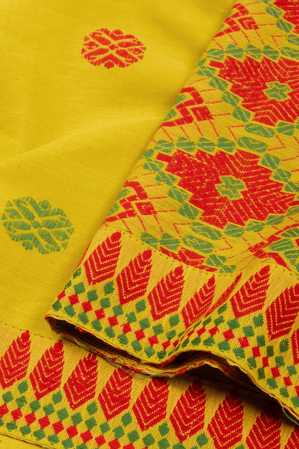 Yellow Handloom Assam Cotton Saree 10070985 – Avishya.com