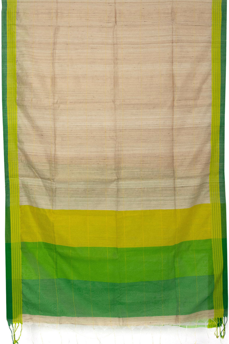 Beige Handloom Geecha Silk Saree | Avishya.com
