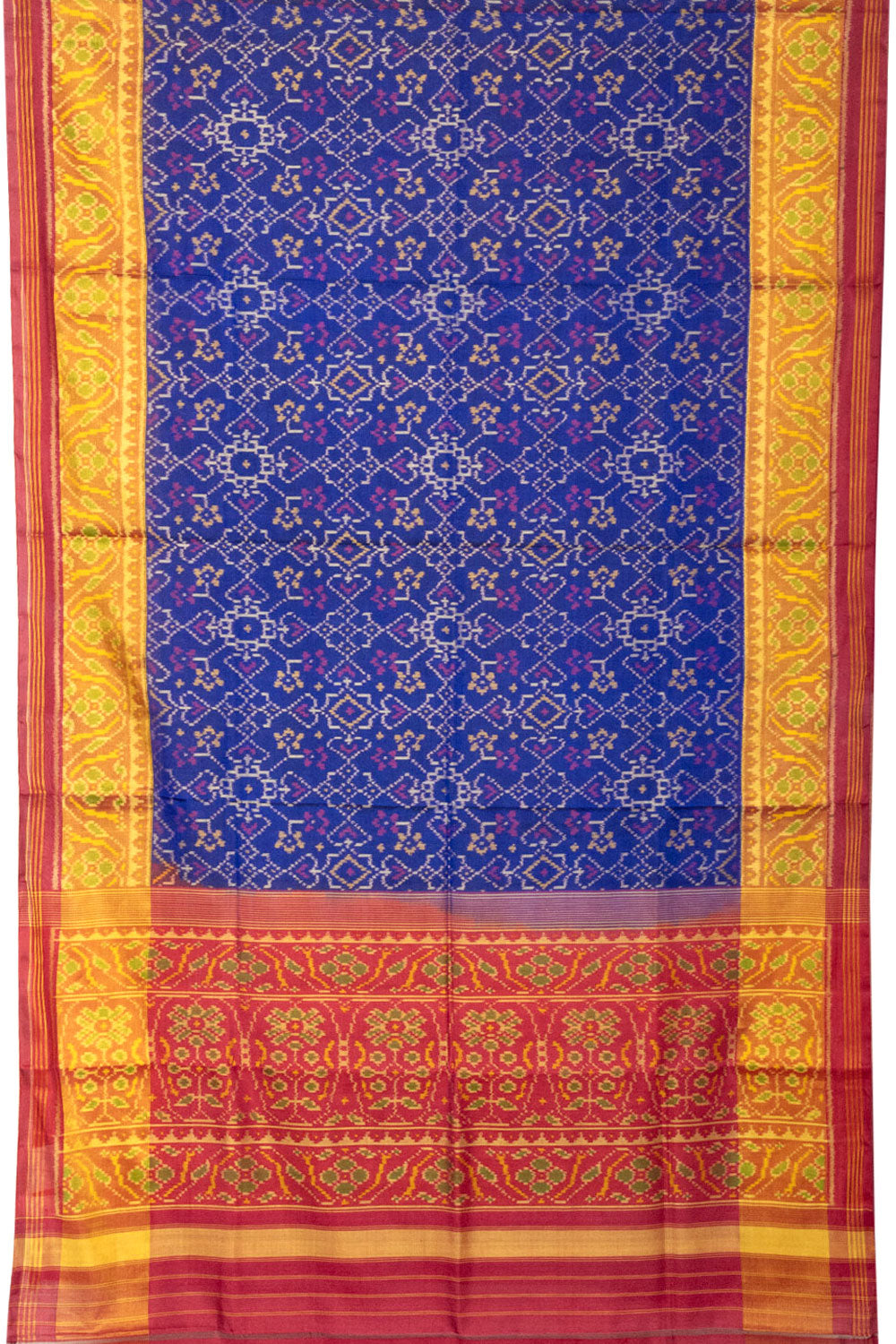 Blue Handloom Patola Ikat Silk Saree | Avishya.com