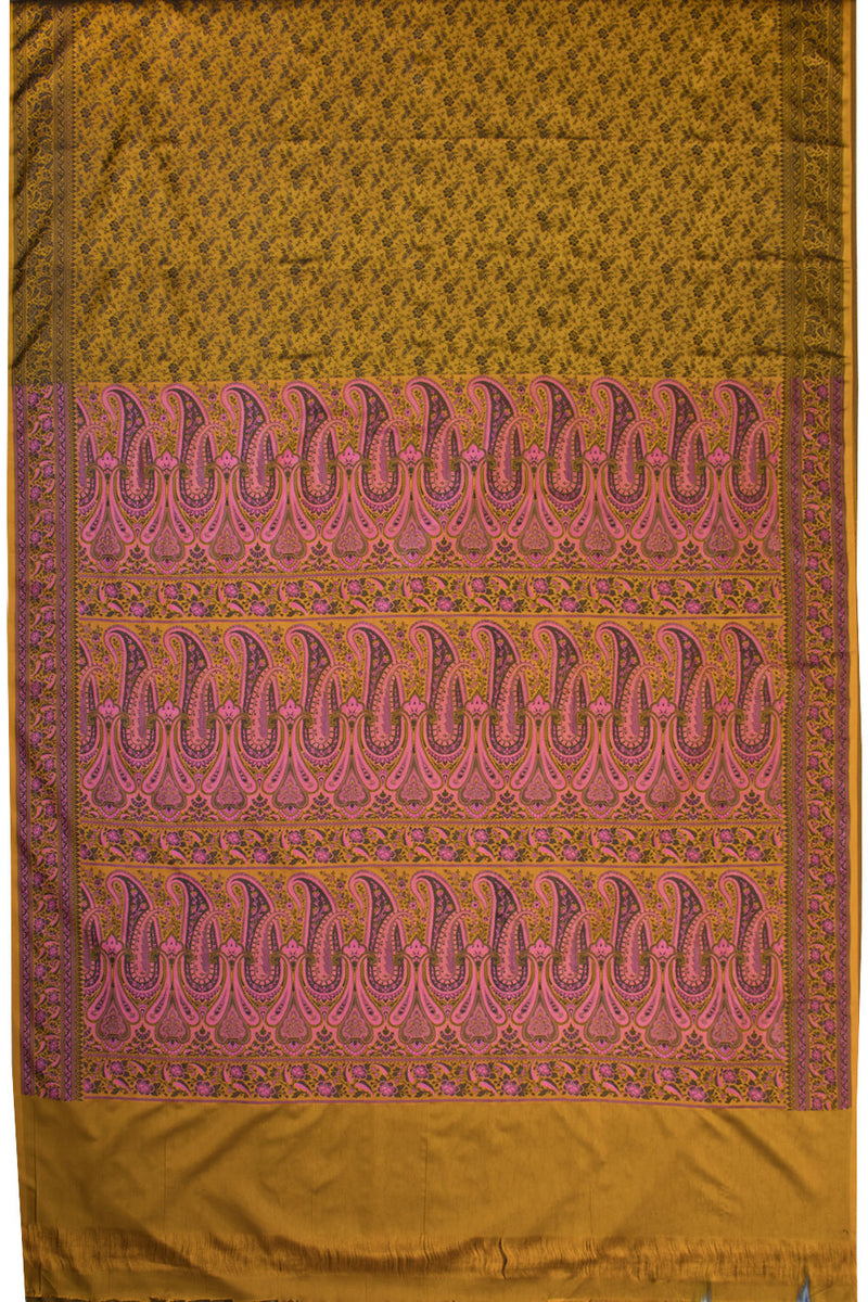 Mustard Yellow Handloom Himroo Silk Saree 10068034 – Avishya.com