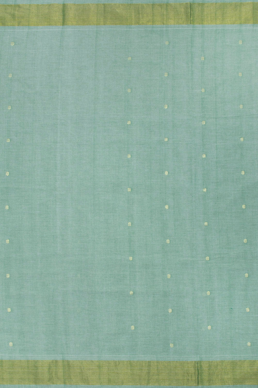 Sage Green Handloom Paithani Cotton Saree | Avishya.com