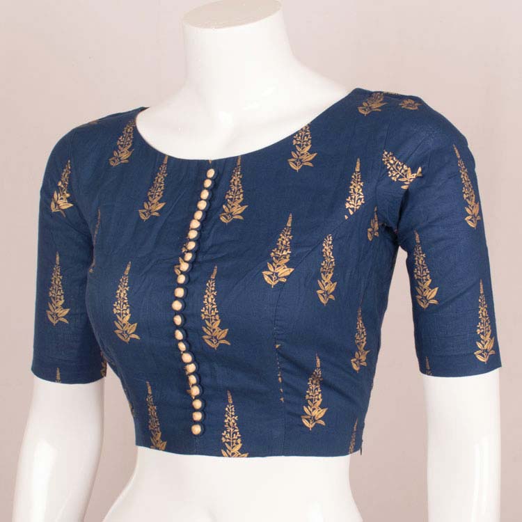 Hand Block Printed Cotton Blouse 10048210 – Avishya.com